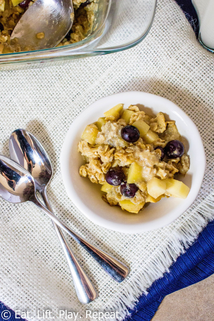 Apple Blueberry Ginger Oatmeal Bake